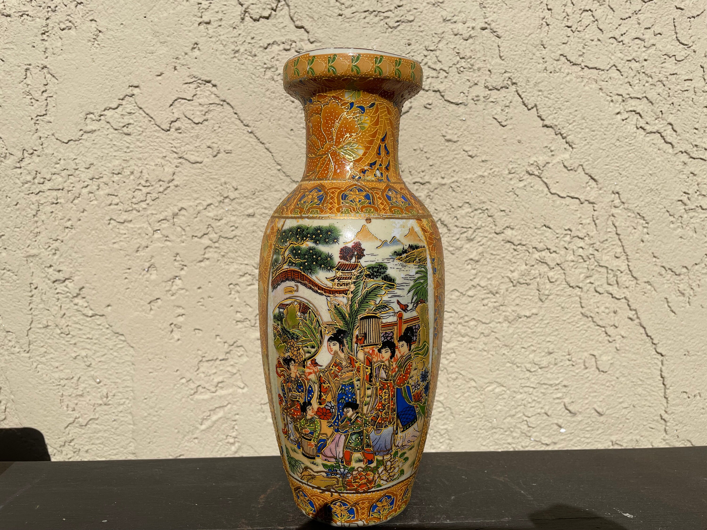 Vintage Satsuma Style Oriental Porcelain Vase/japanese Vase - Etsy