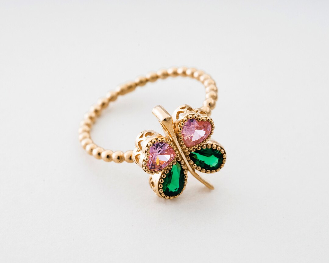 Butterfly Birthstone Ring, Personalized Mother Day Gift, Family Jewelry ...