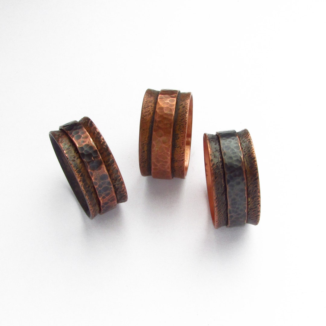 Pure Copper Band, Wide Copper Ring, Double Band, Not Soldered Ring ...