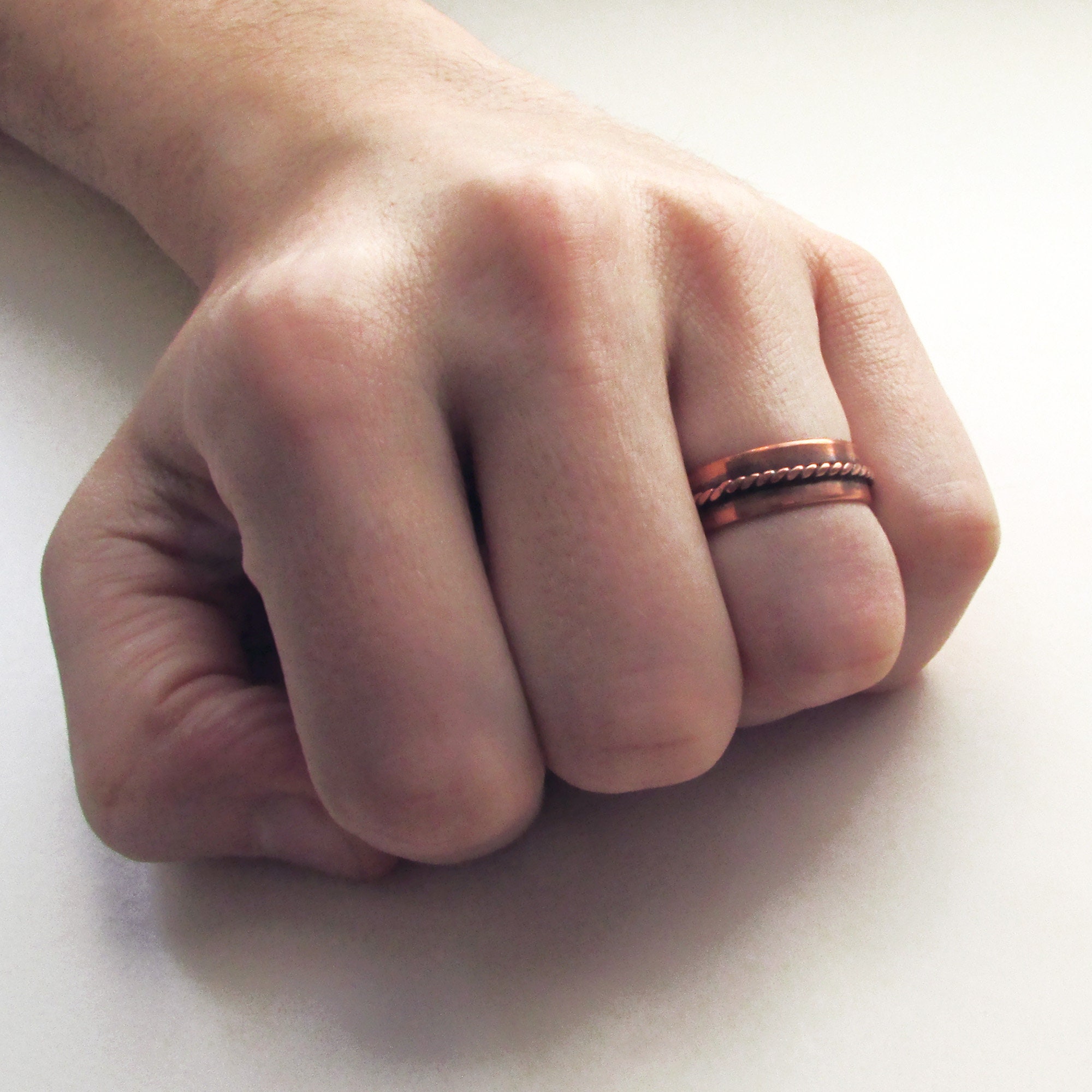 Pure Copper Ring Double Copper Ring Copper Band Boho Copper - Etsy