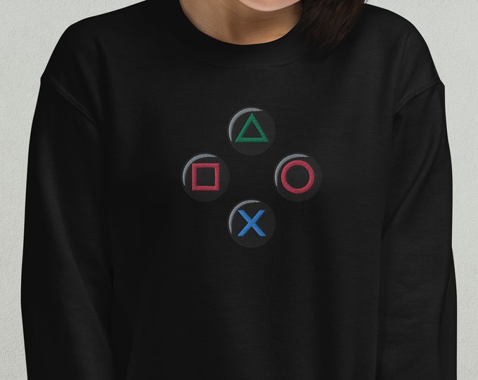Gamer Embroidered Sweatshirt, Video Game Controller Embroidered ...