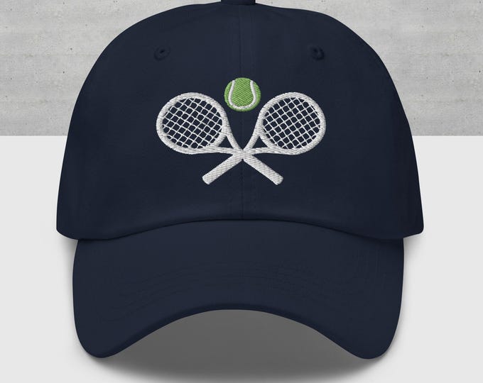 Tennis Hat, Tennis Embroidered Hat, Tennis Dad Hat, Tennis Embroidery ...