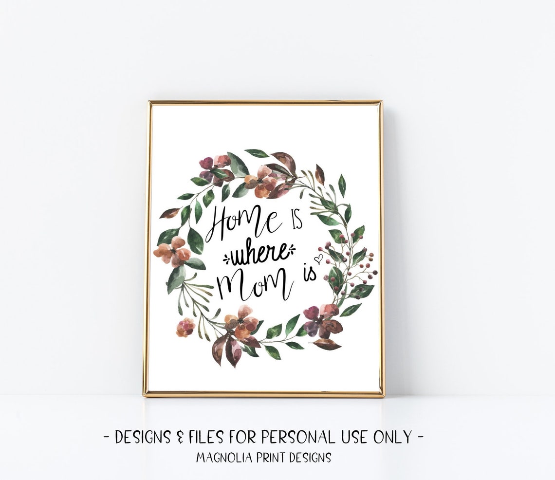 Home is Where Mom is PRINTABLE Wall Art Mom Gift for Mothers - Etsy