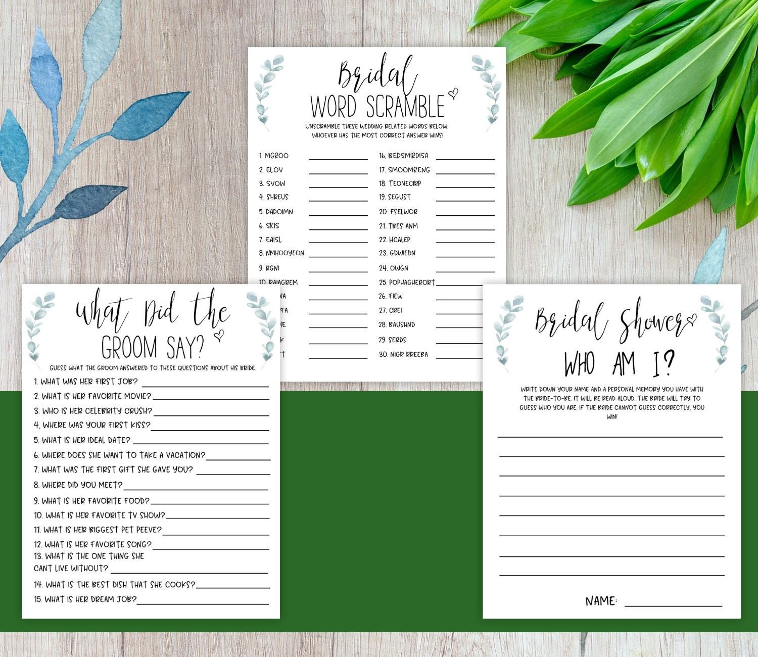 Bridal Shower Games Bundle PRINTABLE Activity Pack Wedding - Etsy