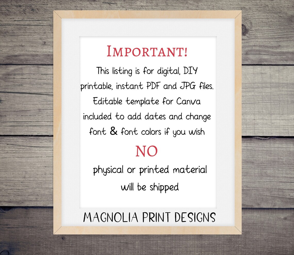 Printable Calendar, Editable Wall Calendar, Bonus Monthly Planner ...