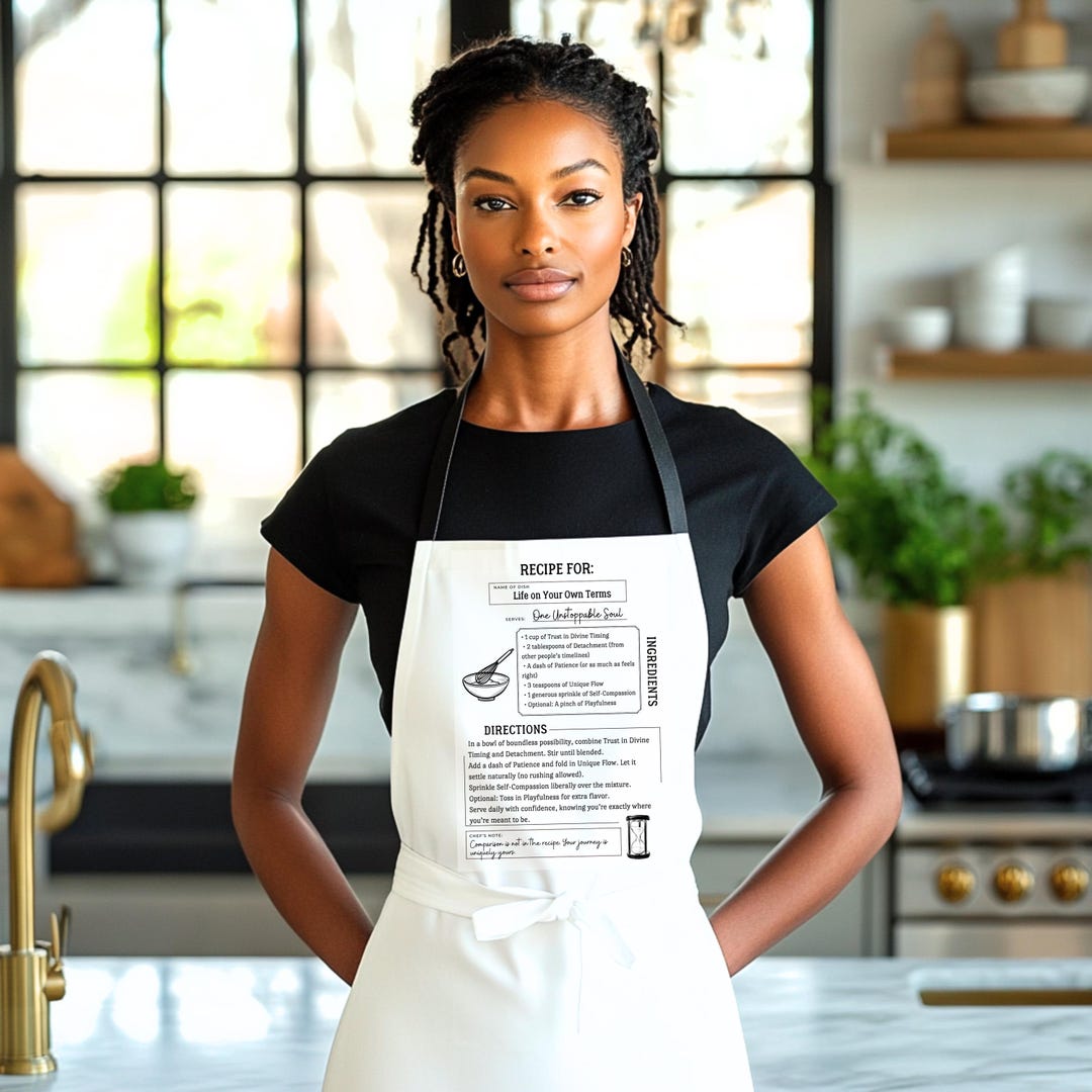 Unique Recipe for Life on Your Own Terms Apron, Spiritual Kitchen ...