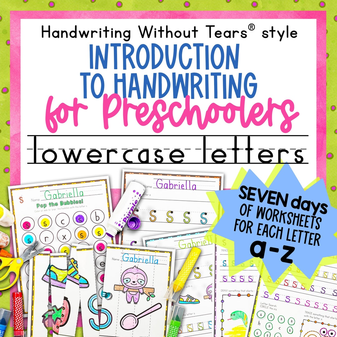Preschool LOWERCASE Letters Handwriting Without Tears® Style Alphabet ...