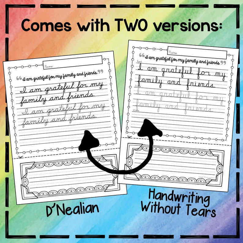 Cursive Positive Affirmations for KIDS Handwriting Practice Growth ...