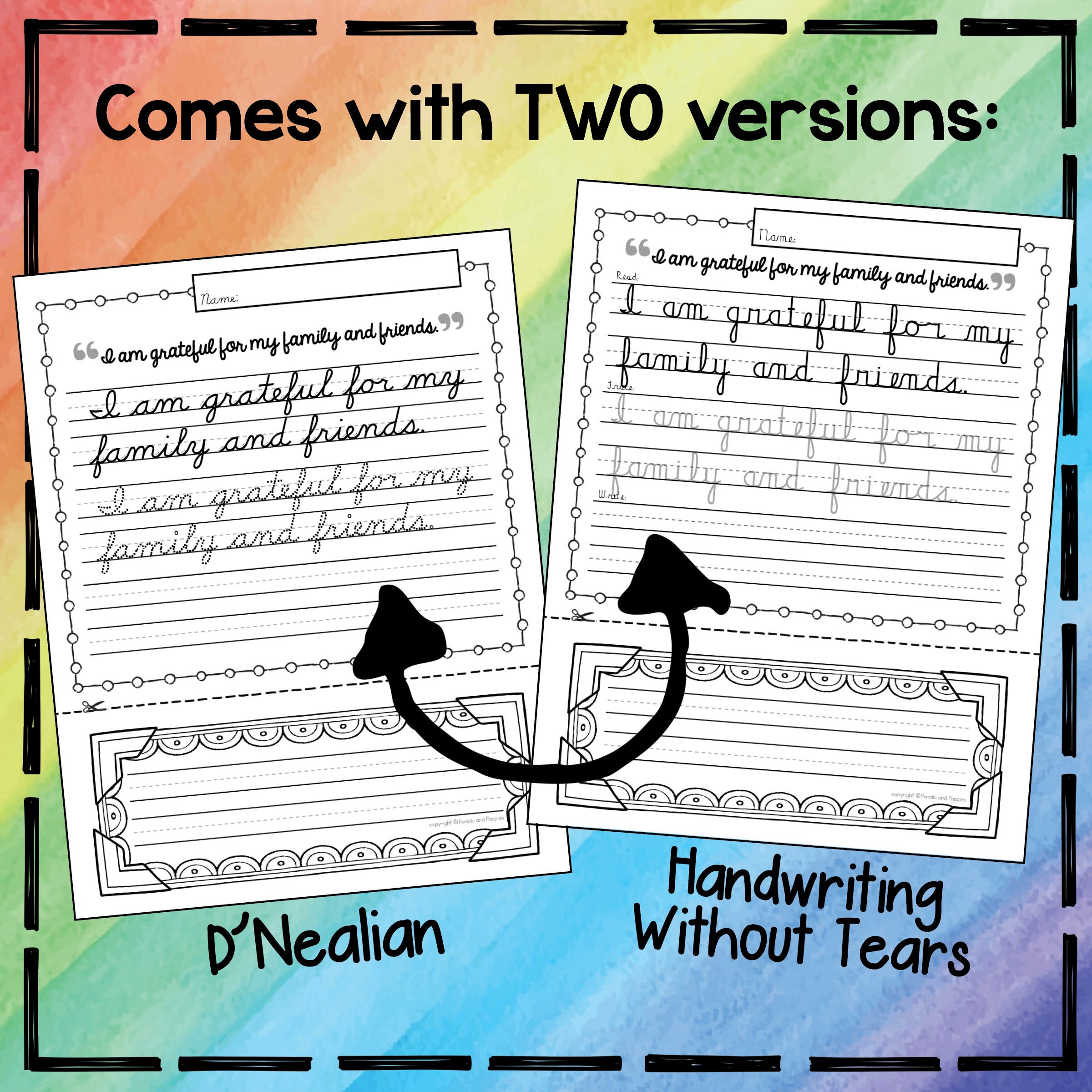 Cursive Positive Affirmations for KIDS Handwriting Practice Growth ...