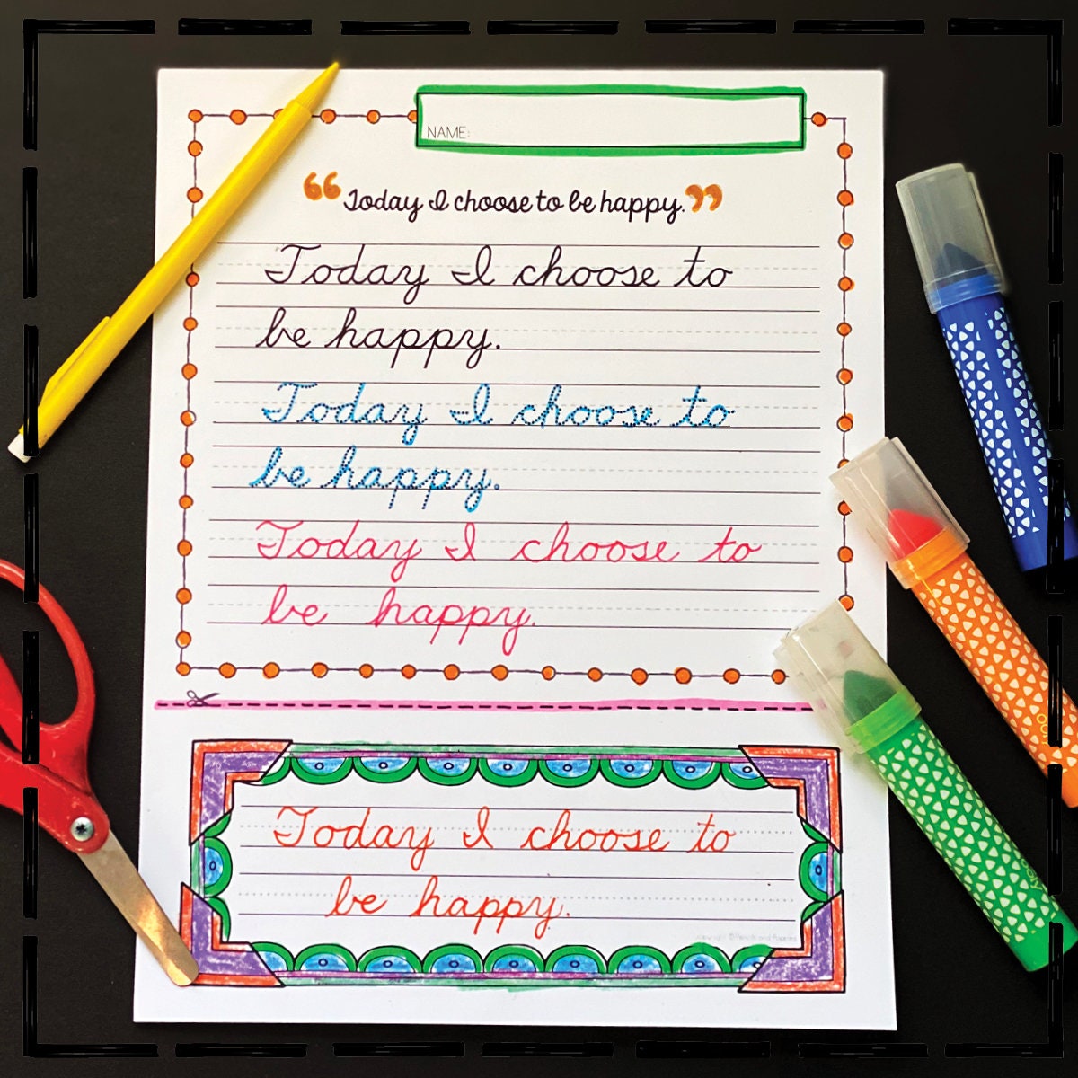 Cursive Positive Affirmations for KIDS Handwriting Practice Growth ...