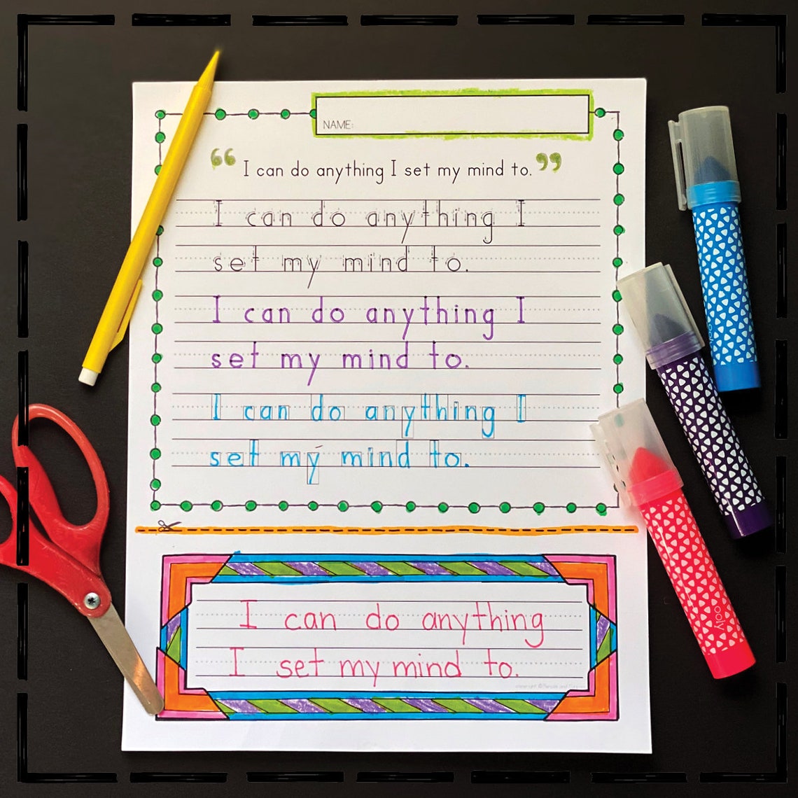 POSITIVE AFFIRMATIONS Handwriting Handwriting Without Tears® Style ...