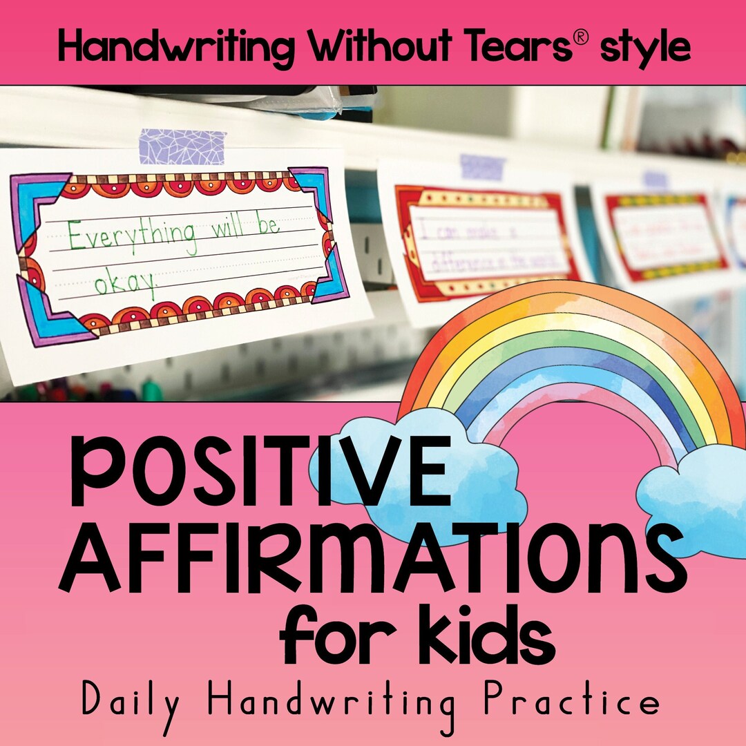 POSITIVE AFFIRMATIONS Handwriting Handwriting Without Tears® Style ...