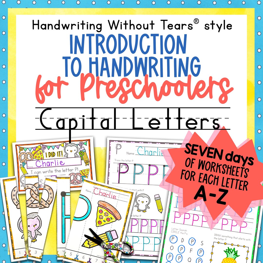 Preschool CAPITAL Letters Handwriting Without Tears® Style Daily ...