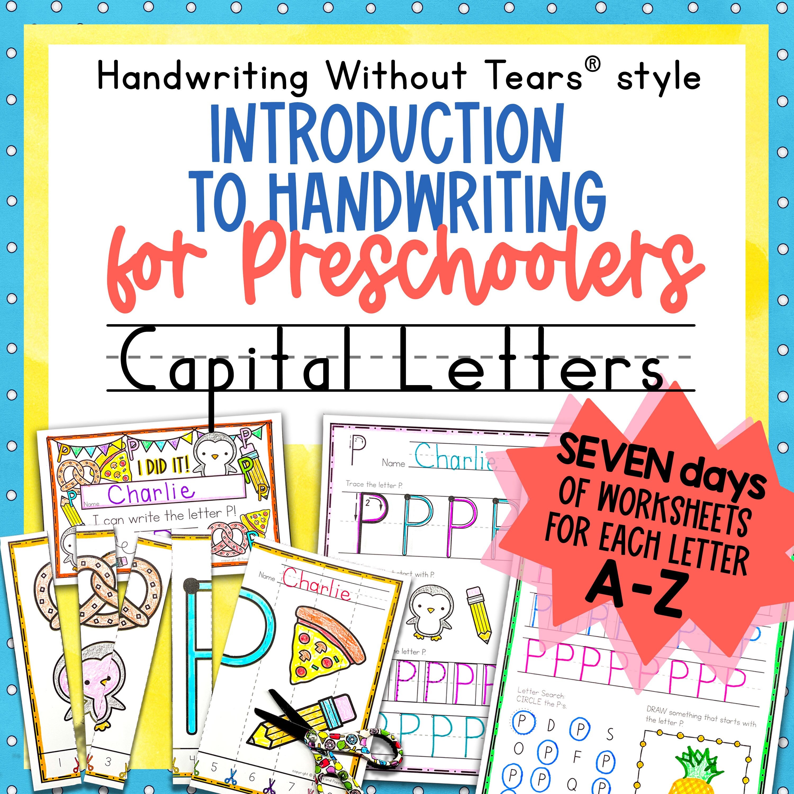 Preschool CAPITAL Letters Handwriting Without Tears® Style Daily ...
