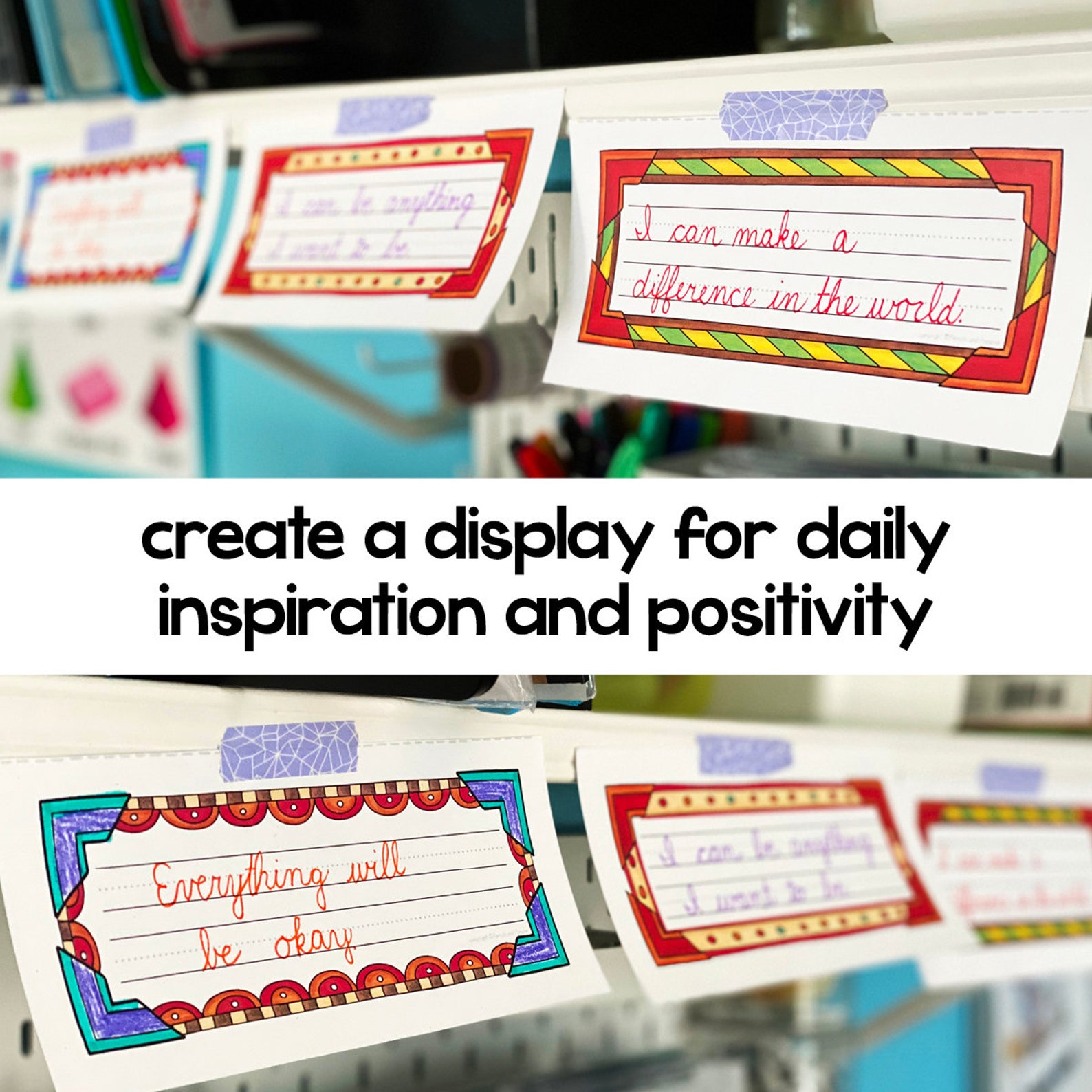 Cursive Positive Affirmations for KIDS Handwriting Practice Growth ...
