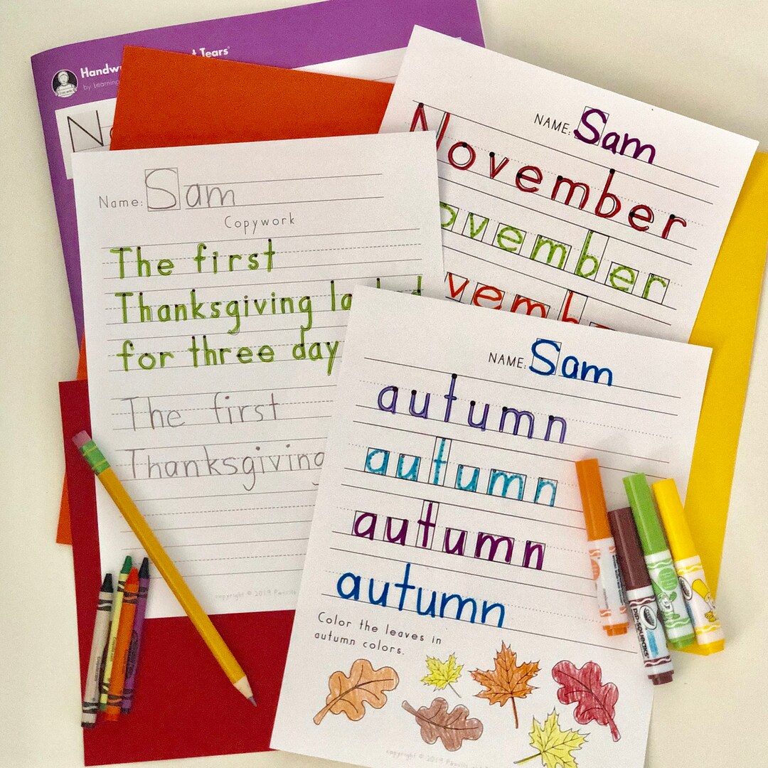 Handwriting Without Tears® Style Autumn Thanksgiving Handwriting ...