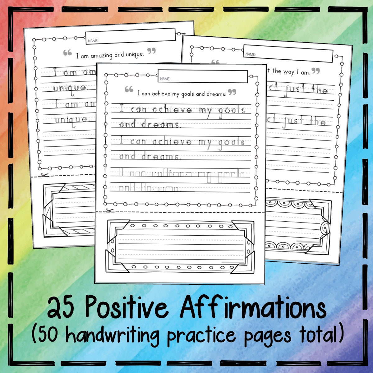POSITIVE AFFIRMATIONS Handwriting Handwriting Without Tears® Style ...