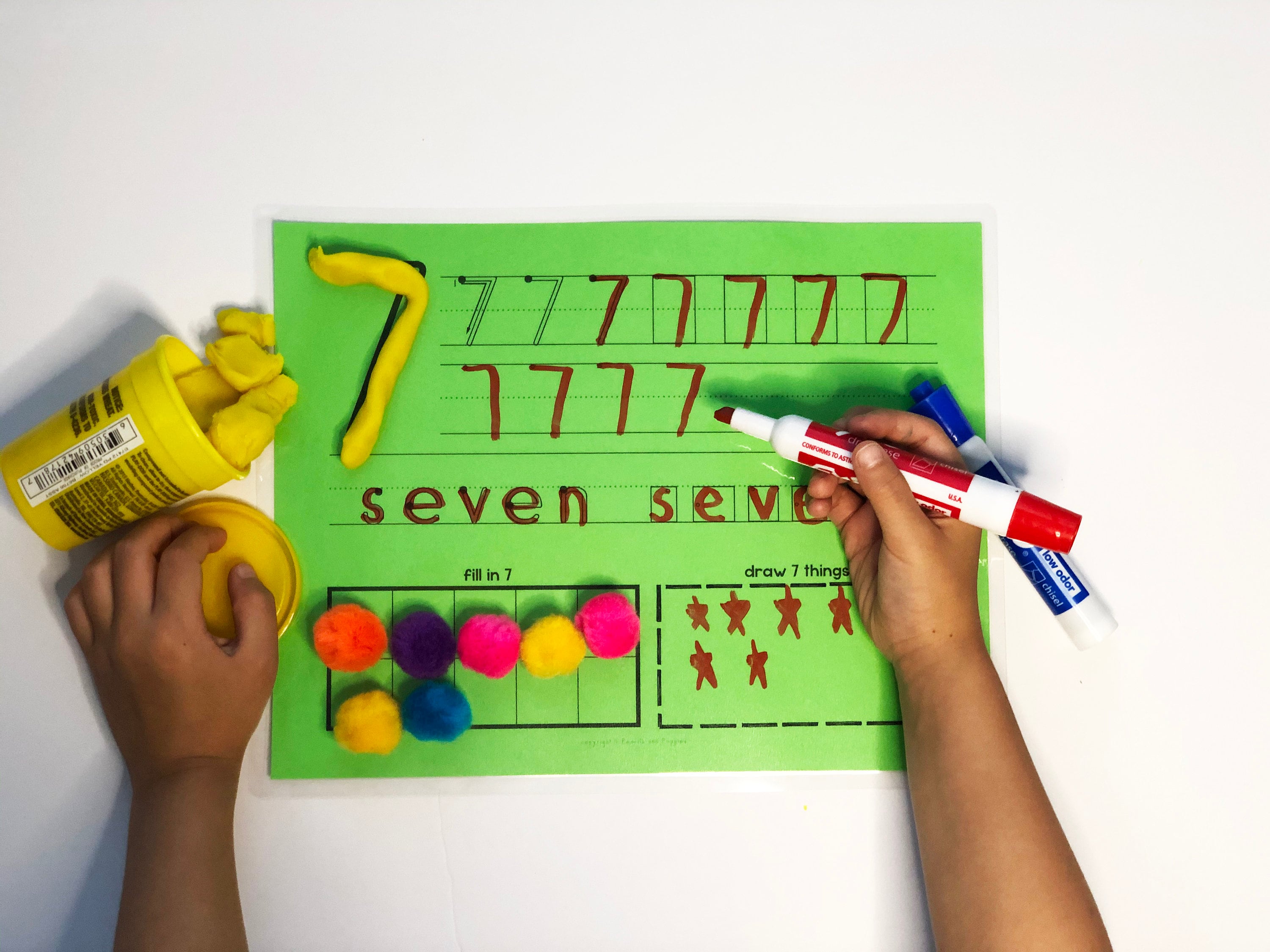 Number Mats for Numeral Handwriting Practice - Reusable Play Doh Mats ...