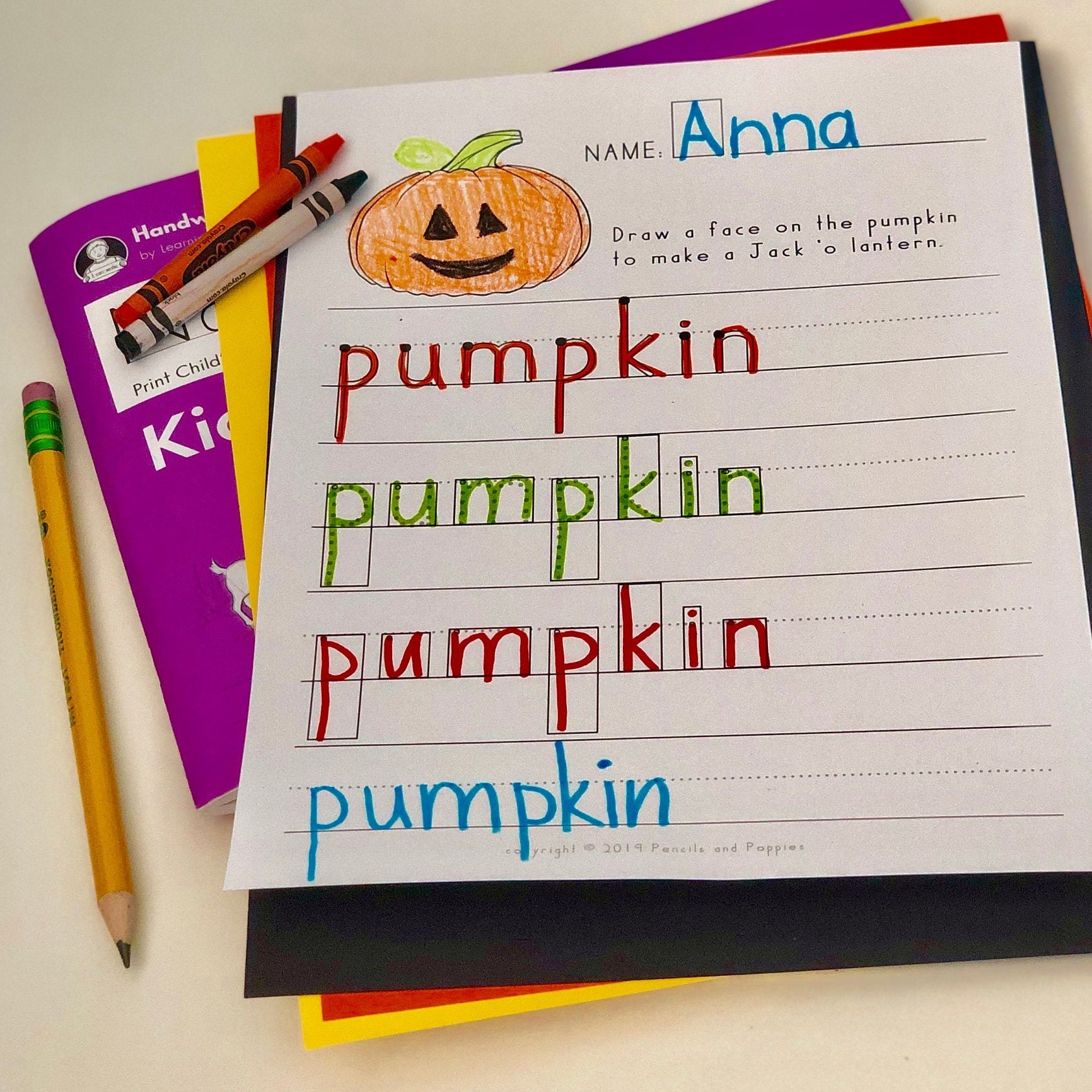 Halloween Handwriting Practice Authentic Handwriting Without - Etsy