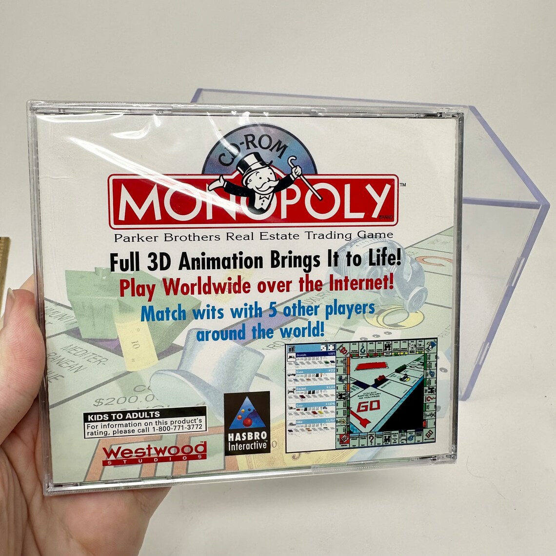 Vtg 1997 Hasbro Interactive Windows PC Monopoly Computer Game CD-ROM ...