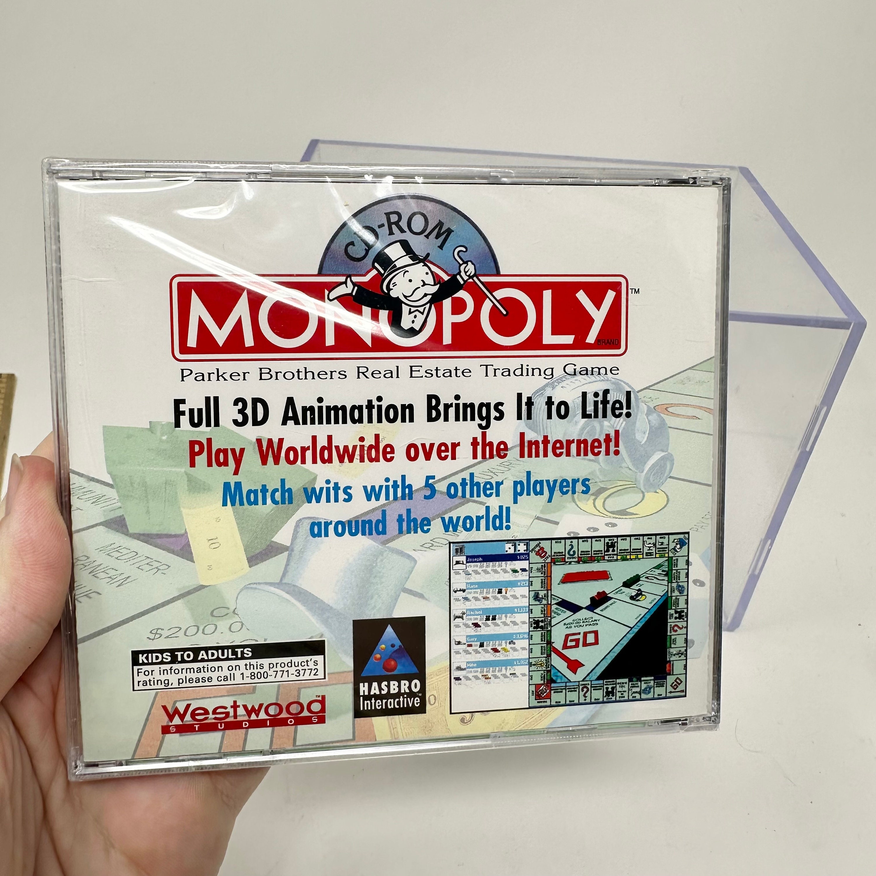 Vtg 1997 Hasbro Interactive Windows PC Monopoly Computer Game CD-ROM ...