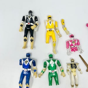 Vtg Bandai 1993 Power Rangers Flip Head Figures Swords White - Etsy