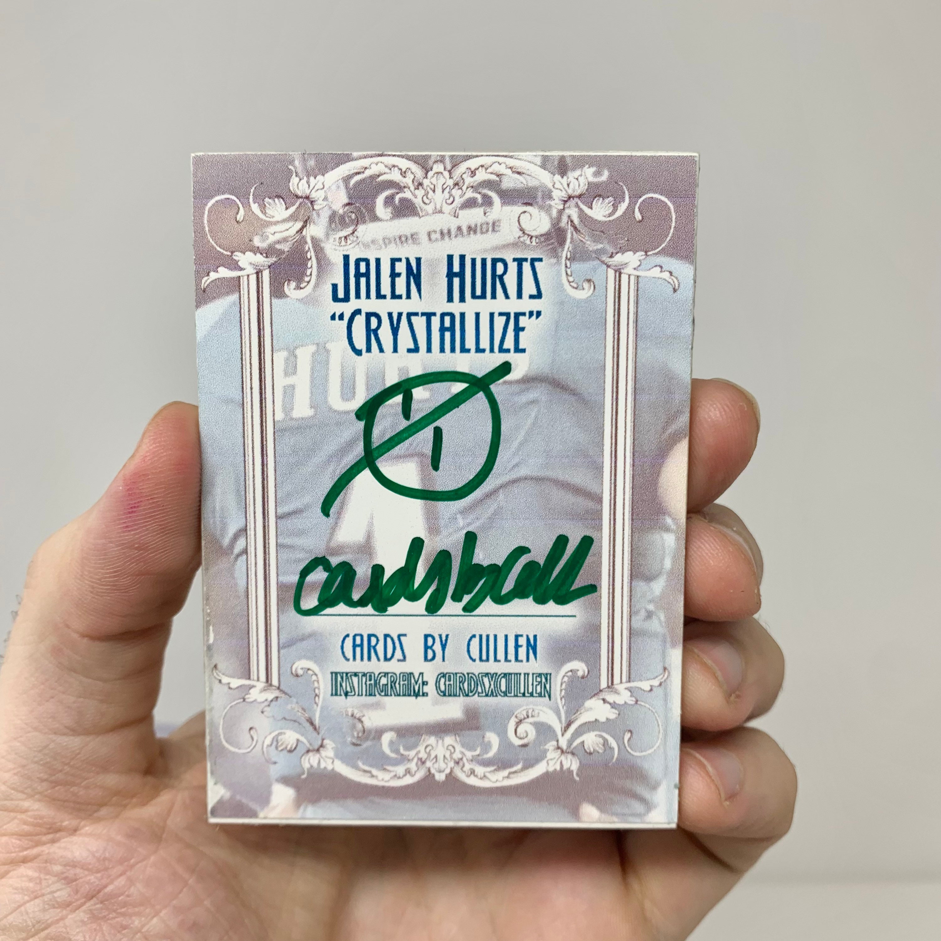 Jalen Hurts Custom Football Art Sports Card 1/1 Handmade Philadelphia ...