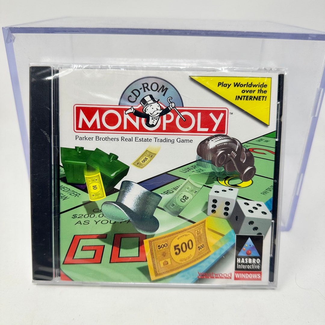 Vtg 1997 Hasbro Interactive Windows PC Monopoly Computer Game CD-ROM ...