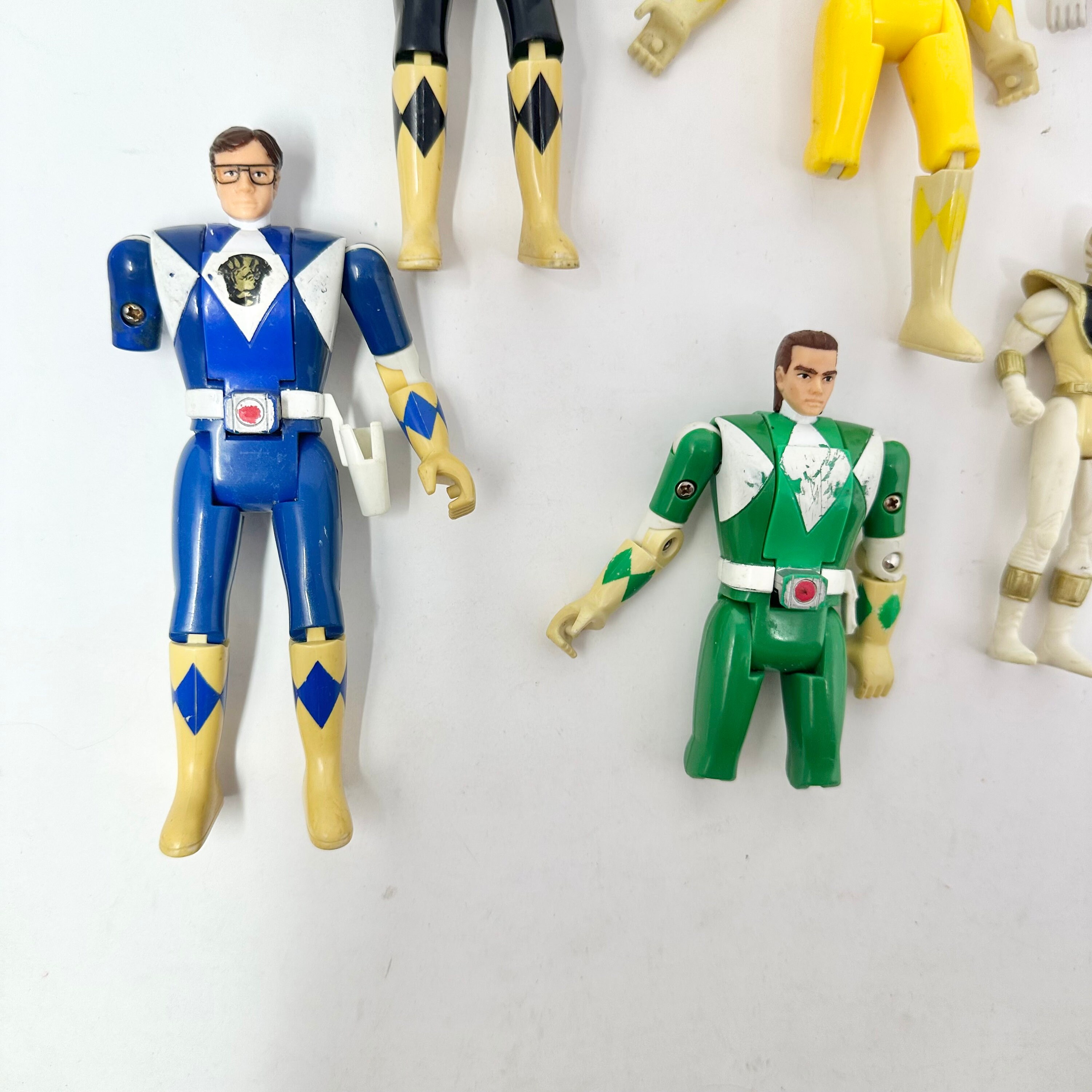 Vtg Bandai 1993 Power Rangers Flip Head Figures Swords White Ranger ...
