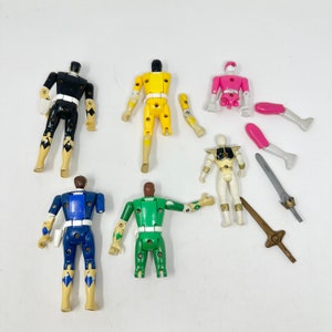 Vtg Bandai 1993 Power Rangers Flip Head Figures Swords White - Etsy