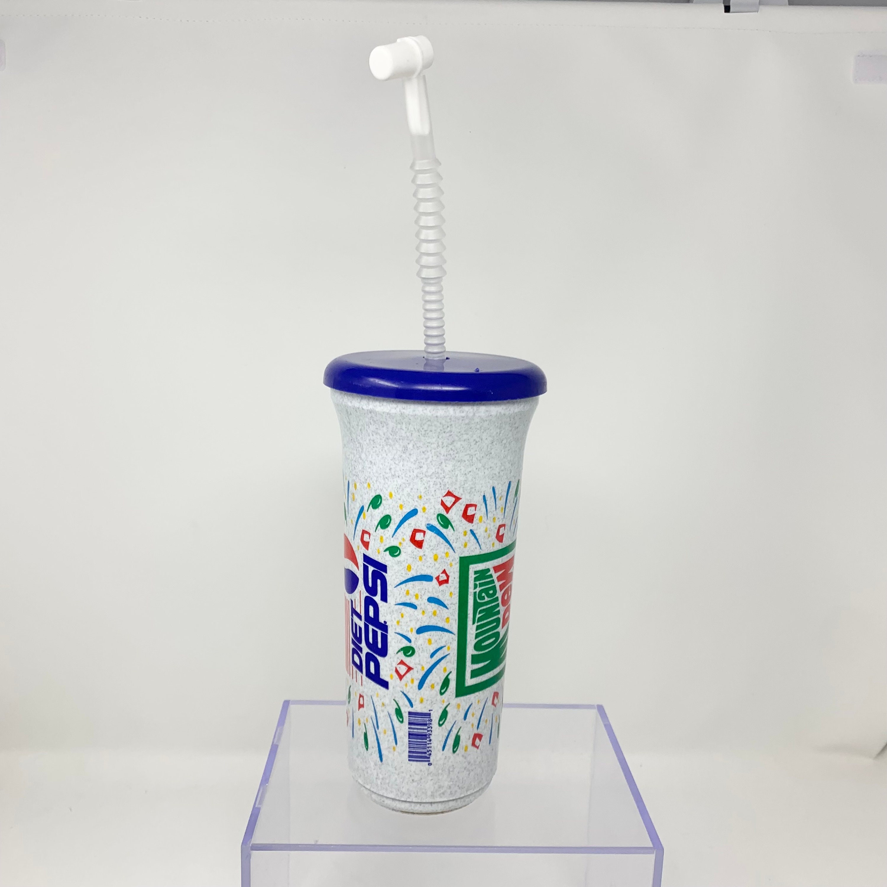 VTG Pepsi Mountain Dew 32oz Sport Quart Travel Cup Bendy Straw Water ...