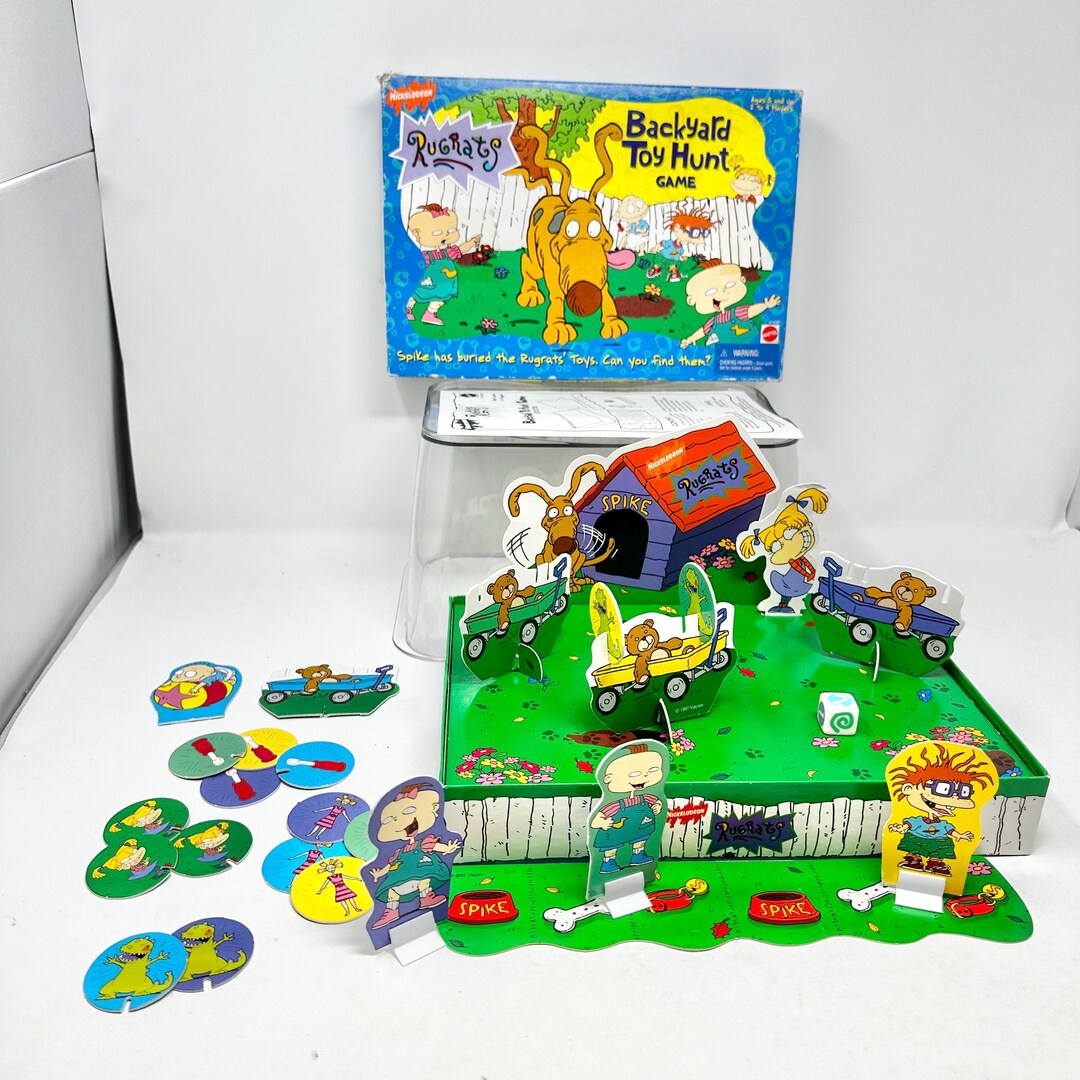 Vtg 1997 Nickelodeon Rugrats Backyard Toy Hunt Board Game Mattel ...