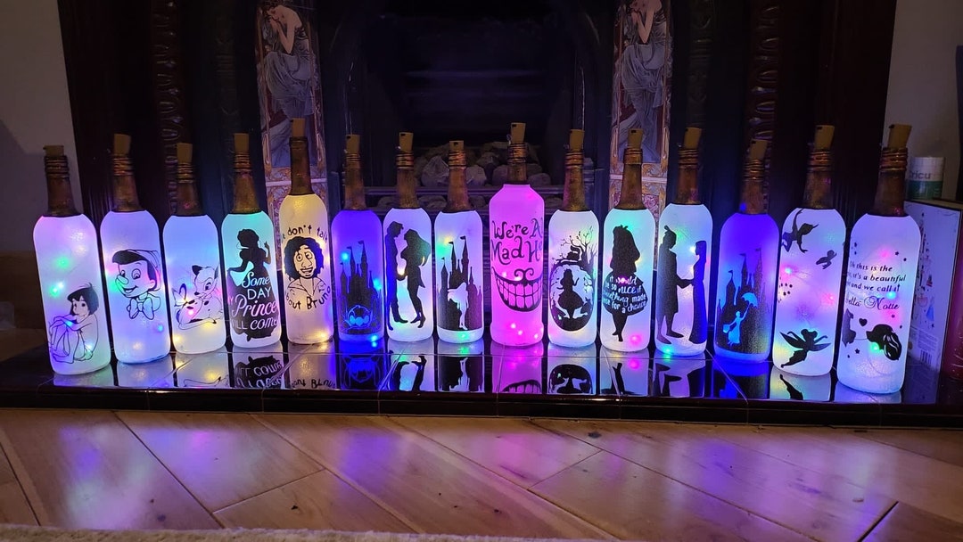 Disney Inspired Bottle Lamps - Etsy
