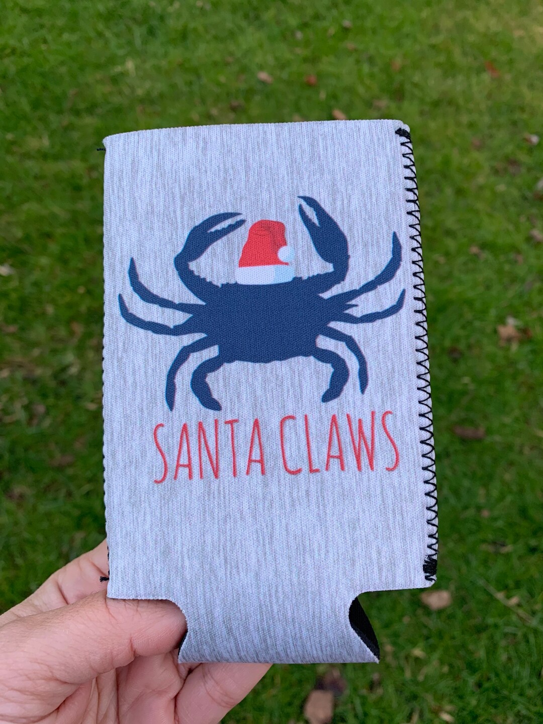Slim Santa Claws Can Cooler / Preppy Stocking Stuffer / Skinny Nautical ...