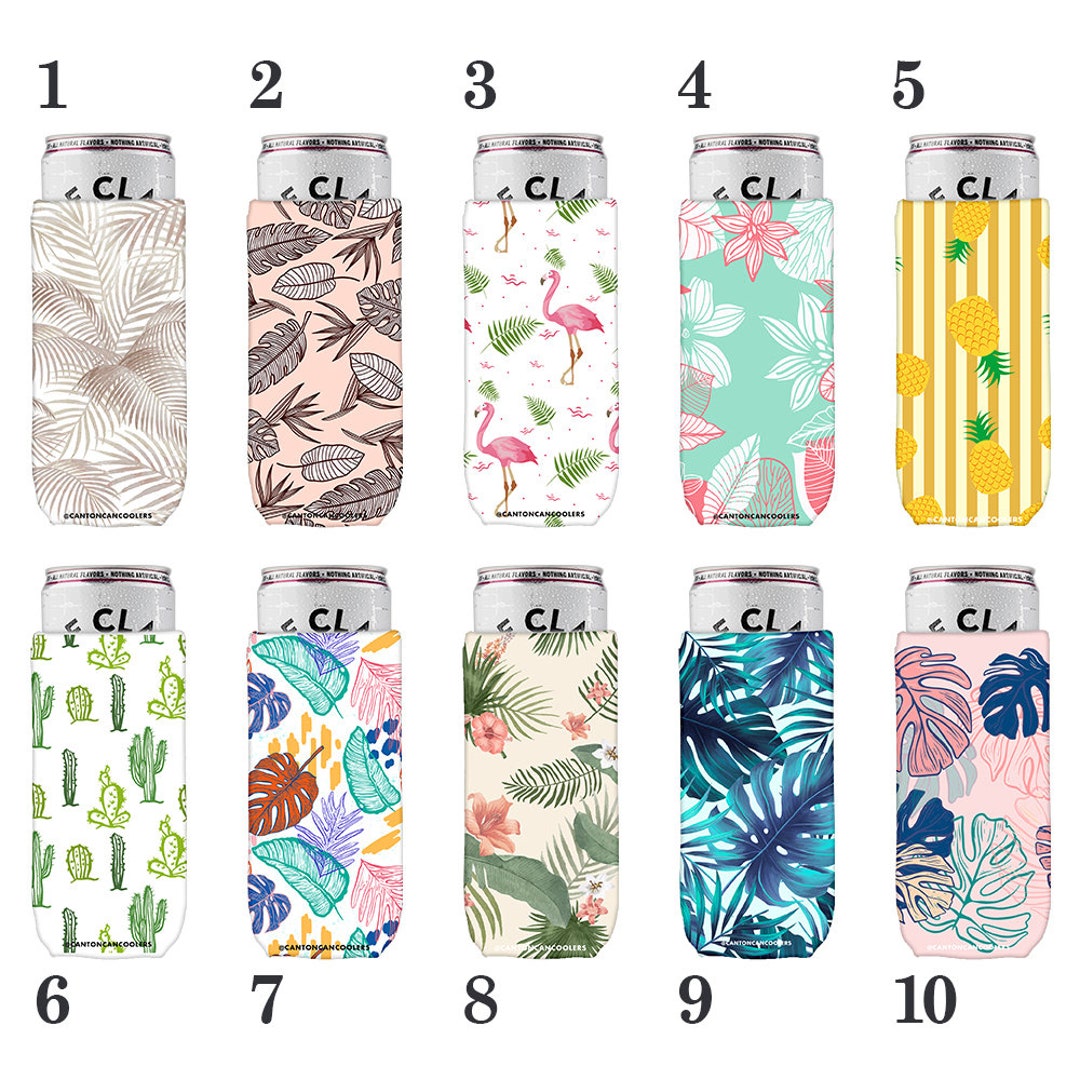 Tropical Slim, Skinny, Thin Can Coolers/ Choose Pattern / IN STOCK ...