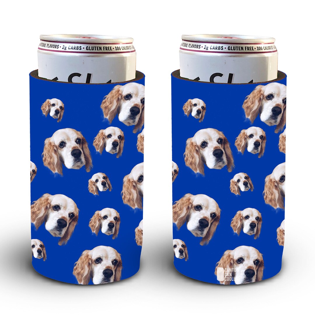 Slim Custom Dog Can Cooler for Hard Seltzer/ Large Dog Heads on Tall ...