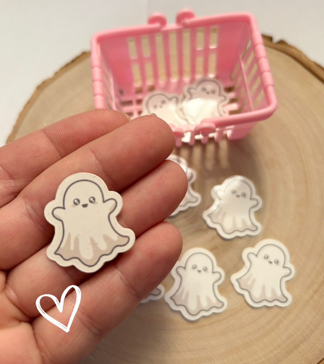 Kawaii Ghost Sticker Minimalist Sticker Spooky Vinyl Stickers Shiny ...