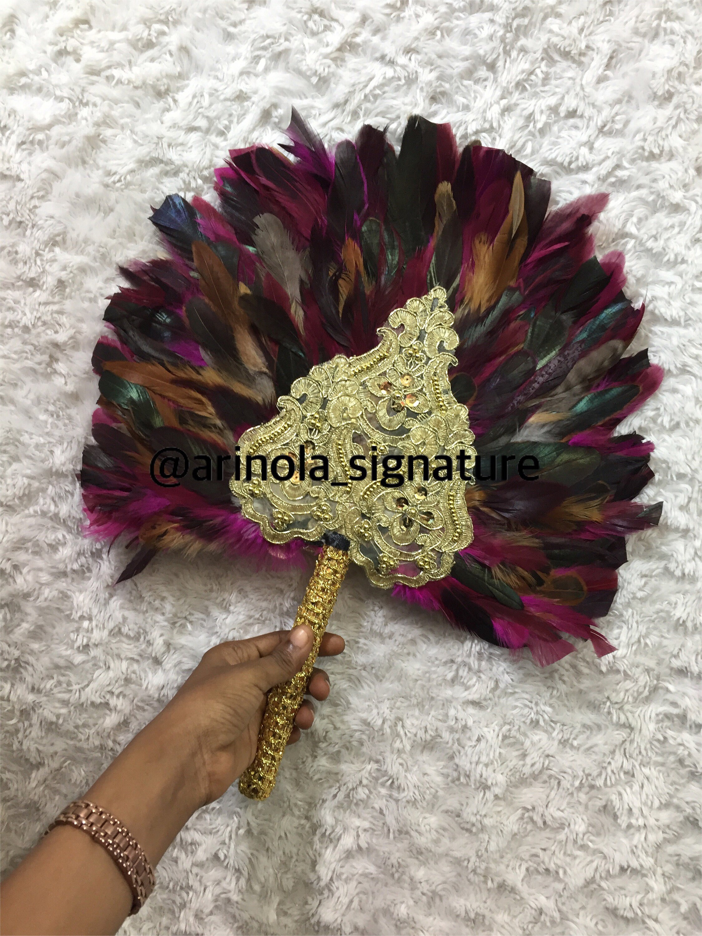 Ostrich Feathers Hand Fan - Etsy