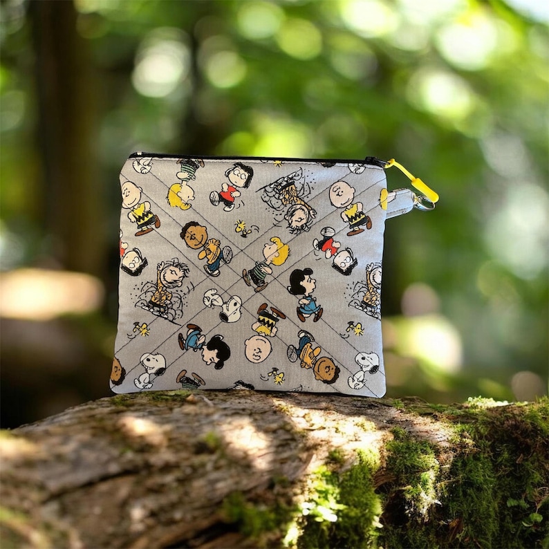 Peanuts Gang or Snoopy and Woodstock Quilted Lined Zip Pouch: Kids ...