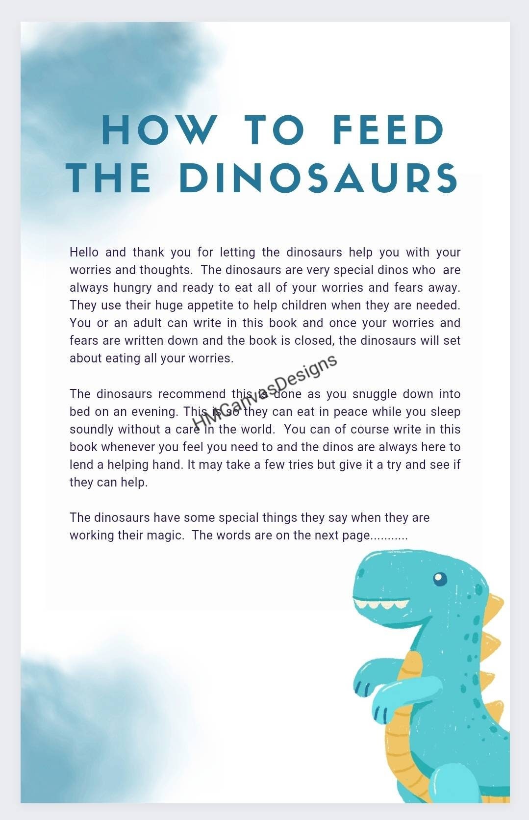 The Worry Dinosaurs | Worry Book | Fears | Anxious Child | Anxiety ...