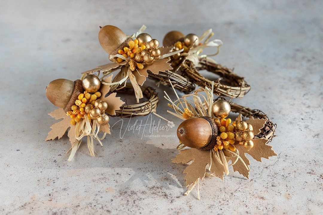 Thanksgiving Acorn Wood Napkin Rings Rustic Fall Table Decor - Etsy