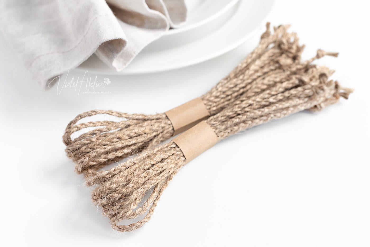 Jute String Napkin Ties Place Setting Decoration Braided | Etsy