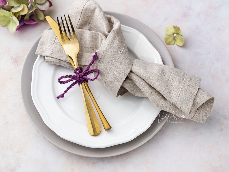 Purple Wedding Jute Napkin Ties 10-50pcs, Place Setting Decoration ...