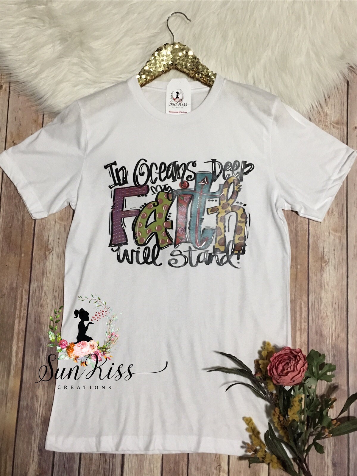 In Oceans Deep My Faith Will Stand | Women's Christian Shirt | Gifts ...