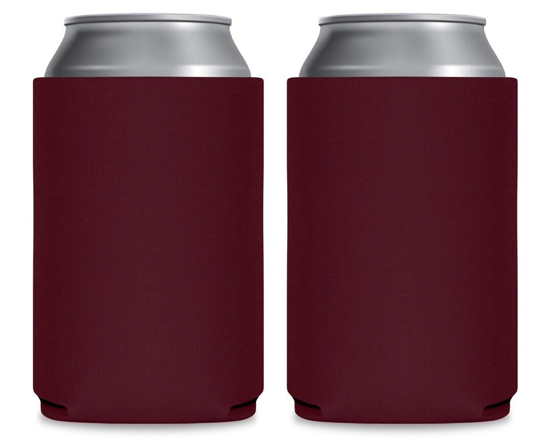 Blank Can Coolers Maroon Beer Holders Assorted Colors Burgundy Drink ...