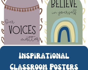 Calm Blue 8 Inspirational Classroom Posters - Etsy