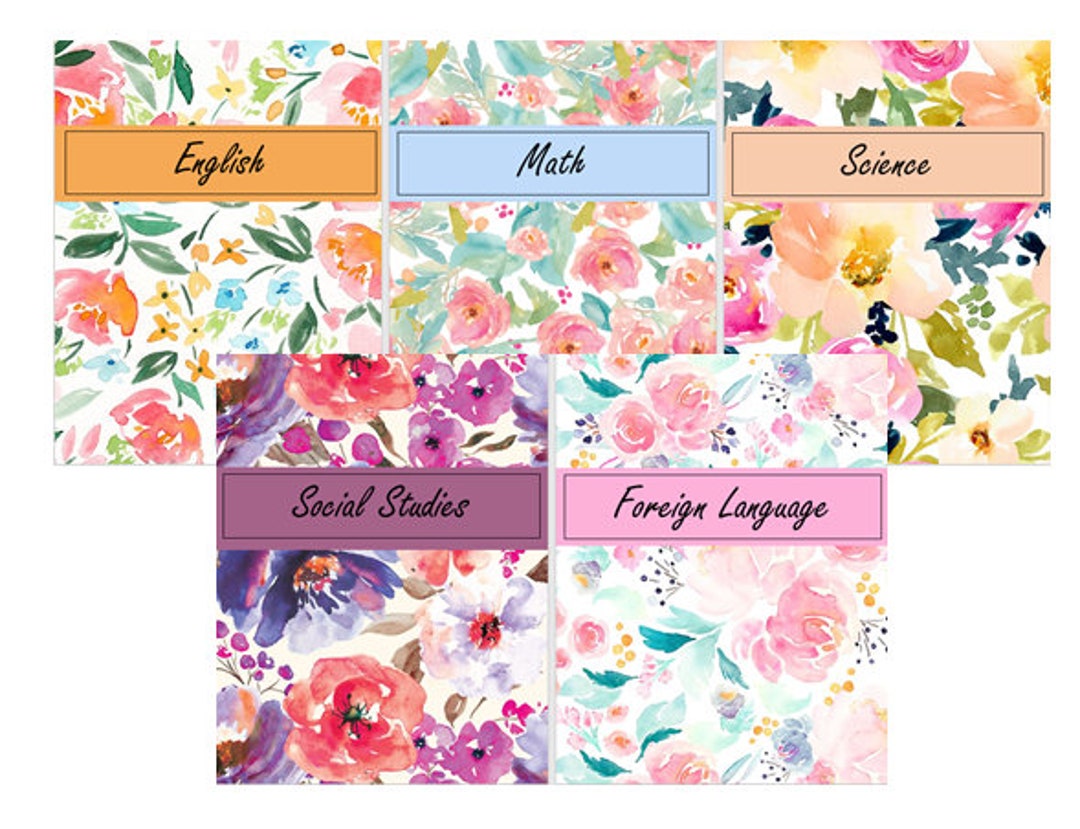 Floral Watercolor Binder Covers - Etsy