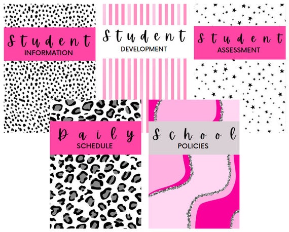 Pink Themed Binder Covers With Spiral Covers - Etsy