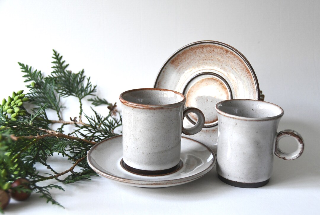 Two Scandinavian Tea Sets. Danish Modern Stoneware STOGO. Cups and ...