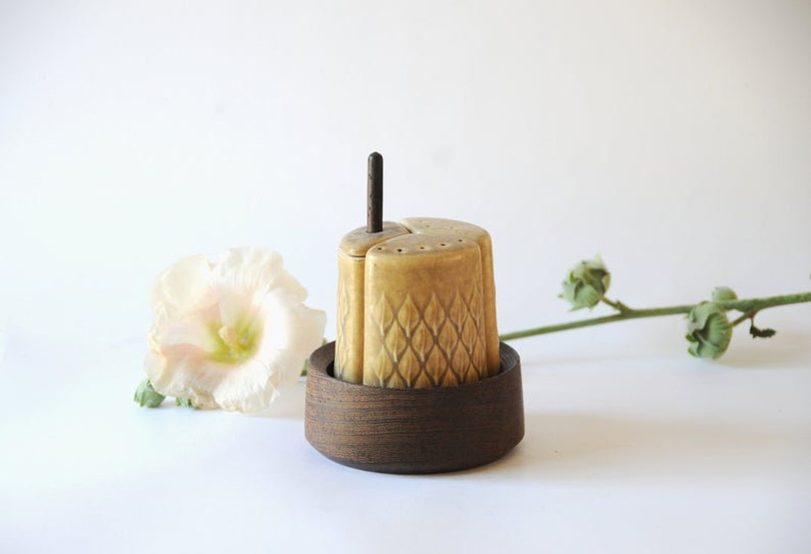 Danish Modern Cruet Set in Wengé Bowl. Quistgaard Relief. - Etsy